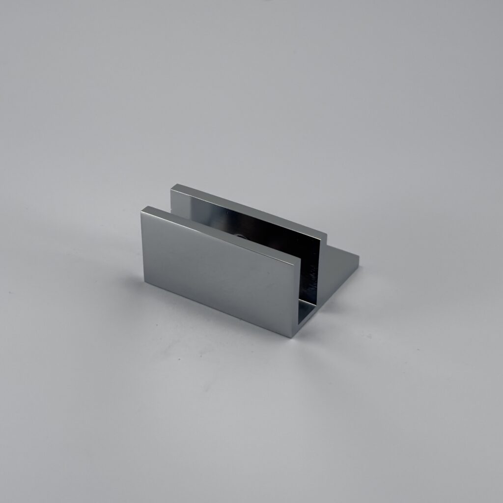 Modern 90° Square Glass to Wall / Floor Shower Bracket for 10mm Glass ...